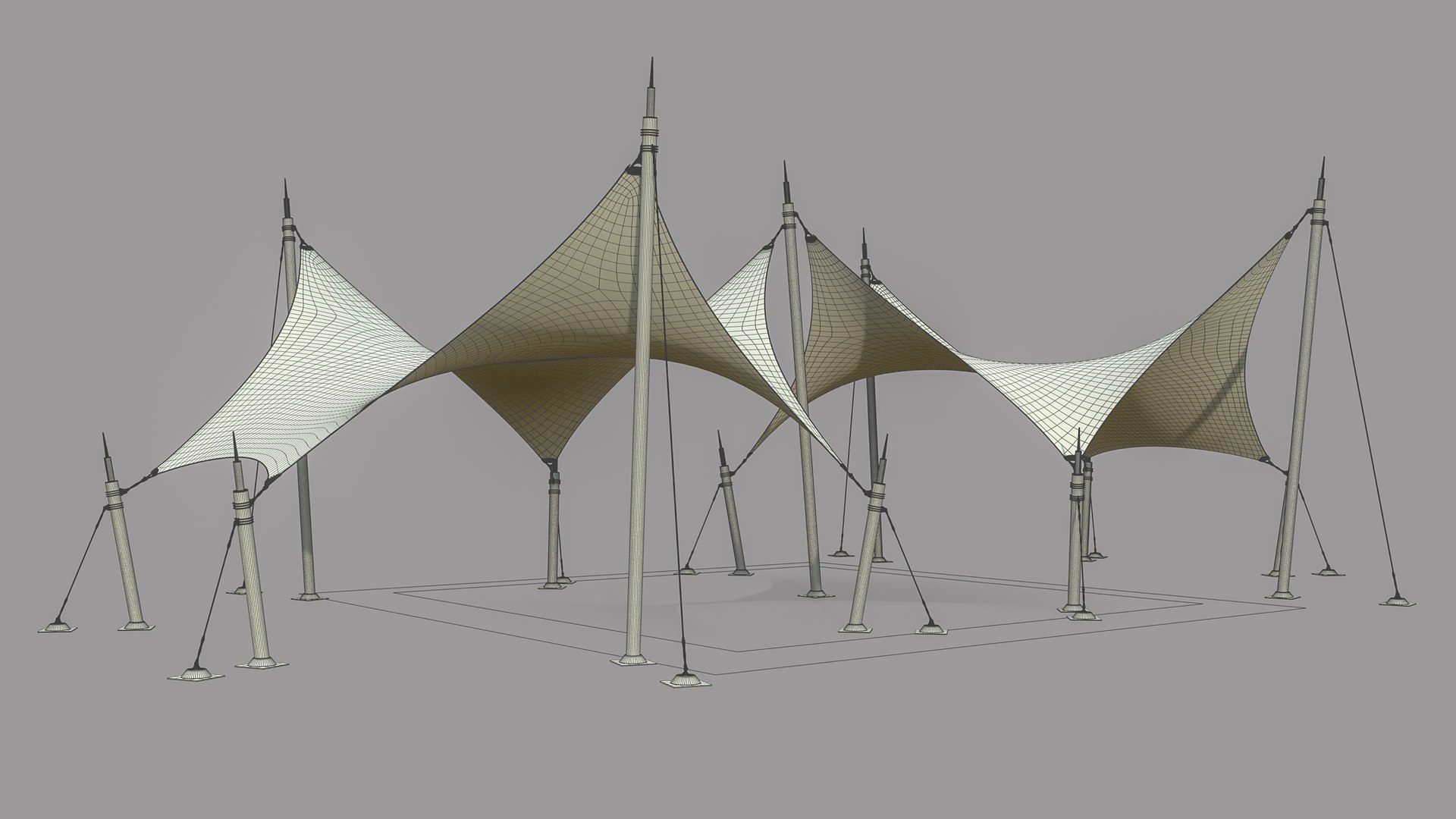 Tensile Structure Architecture 3D Model - TurboSquid 2262969