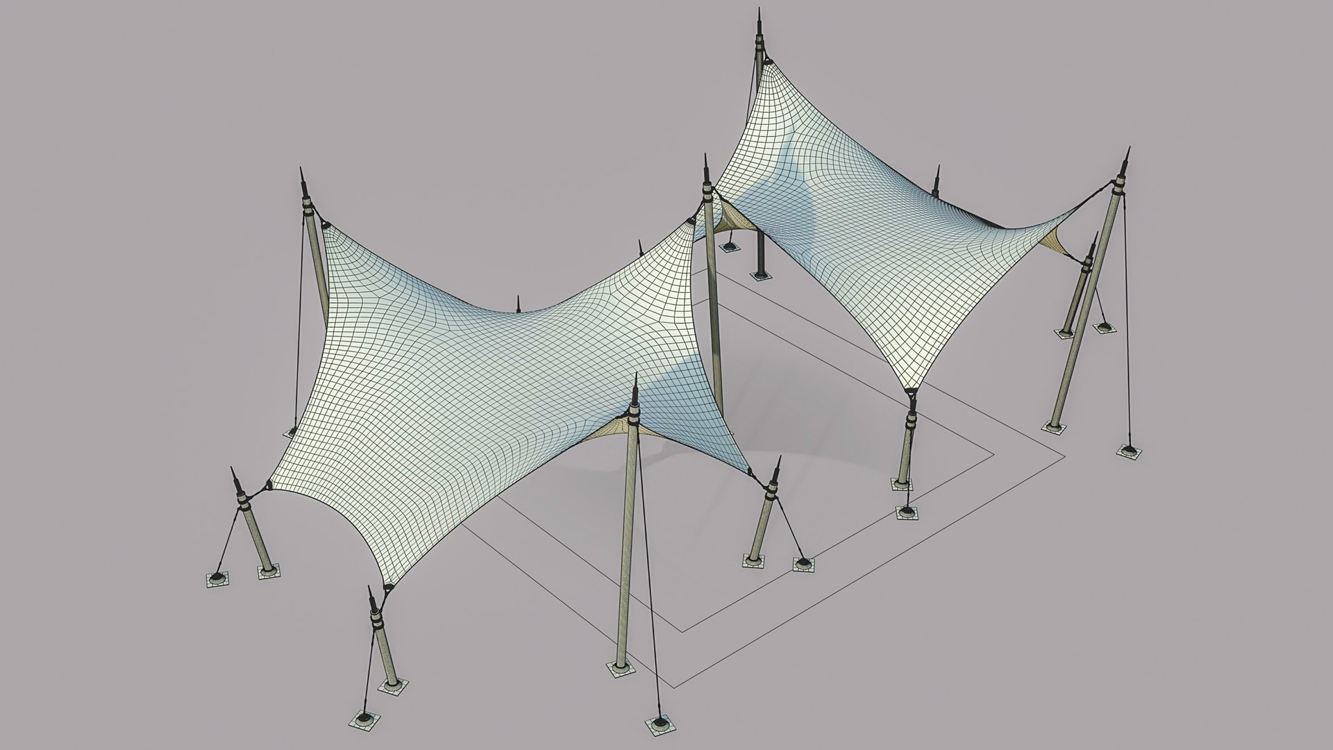 Tensile Structure Architecture 3D Model - TurboSquid 2262969