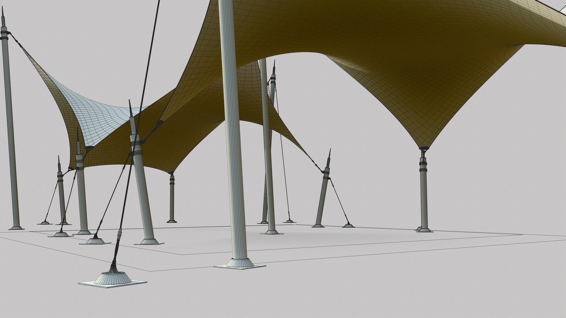 Tensile Structure Architecture 3D Model - TurboSquid 2262969