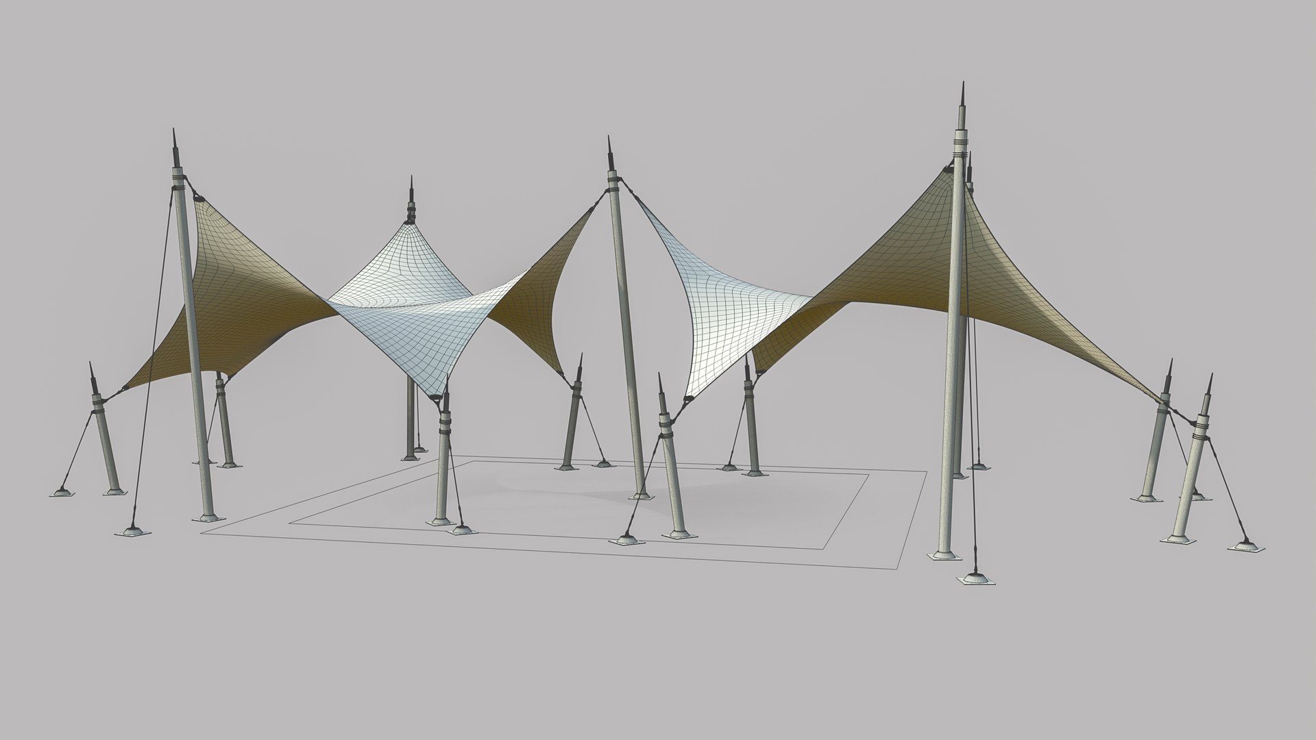 Tensile Structure Architecture 3D Model - TurboSquid 2262969