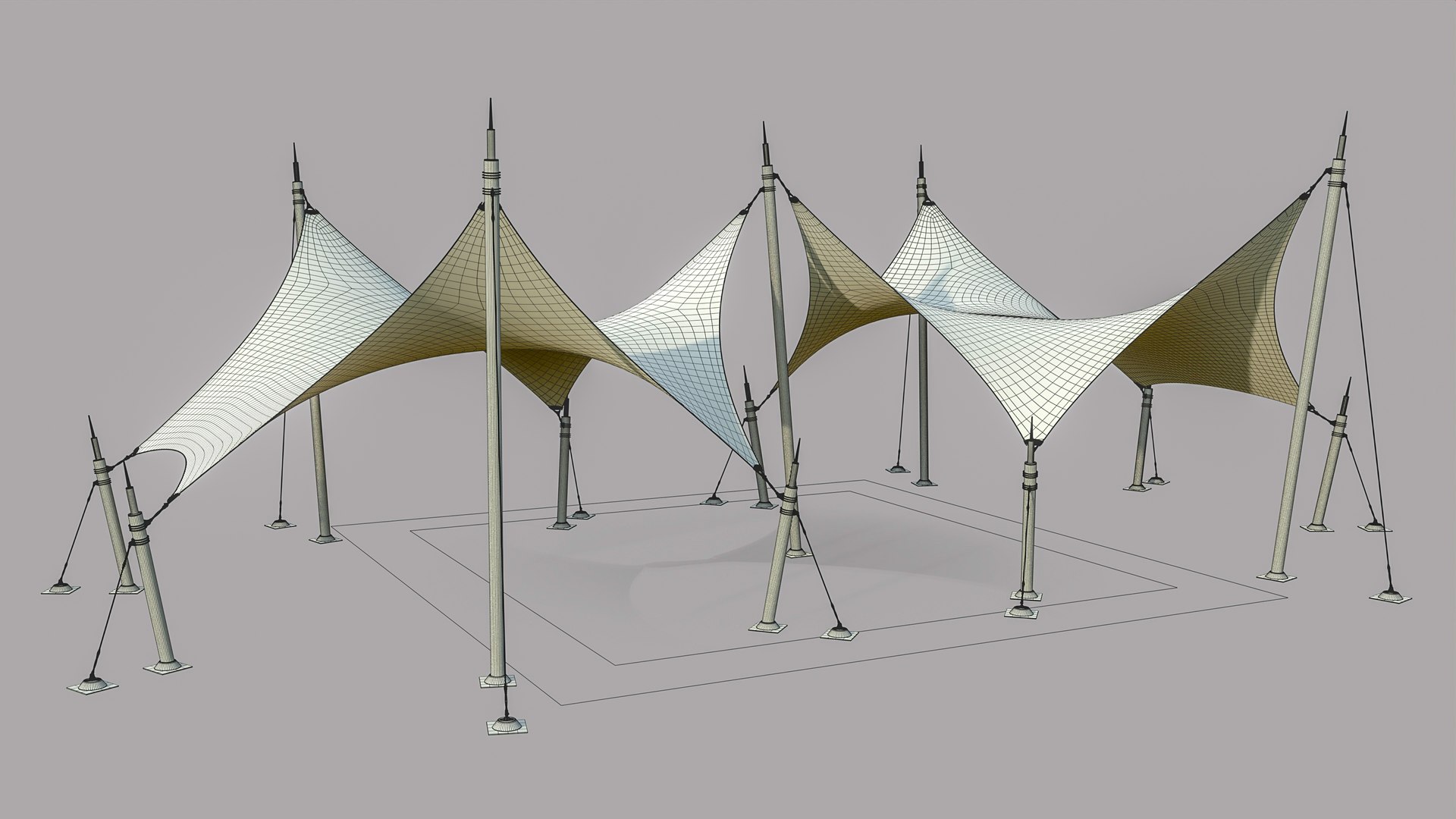 Tensile Structure Architecture 3D Model - TurboSquid 2262969