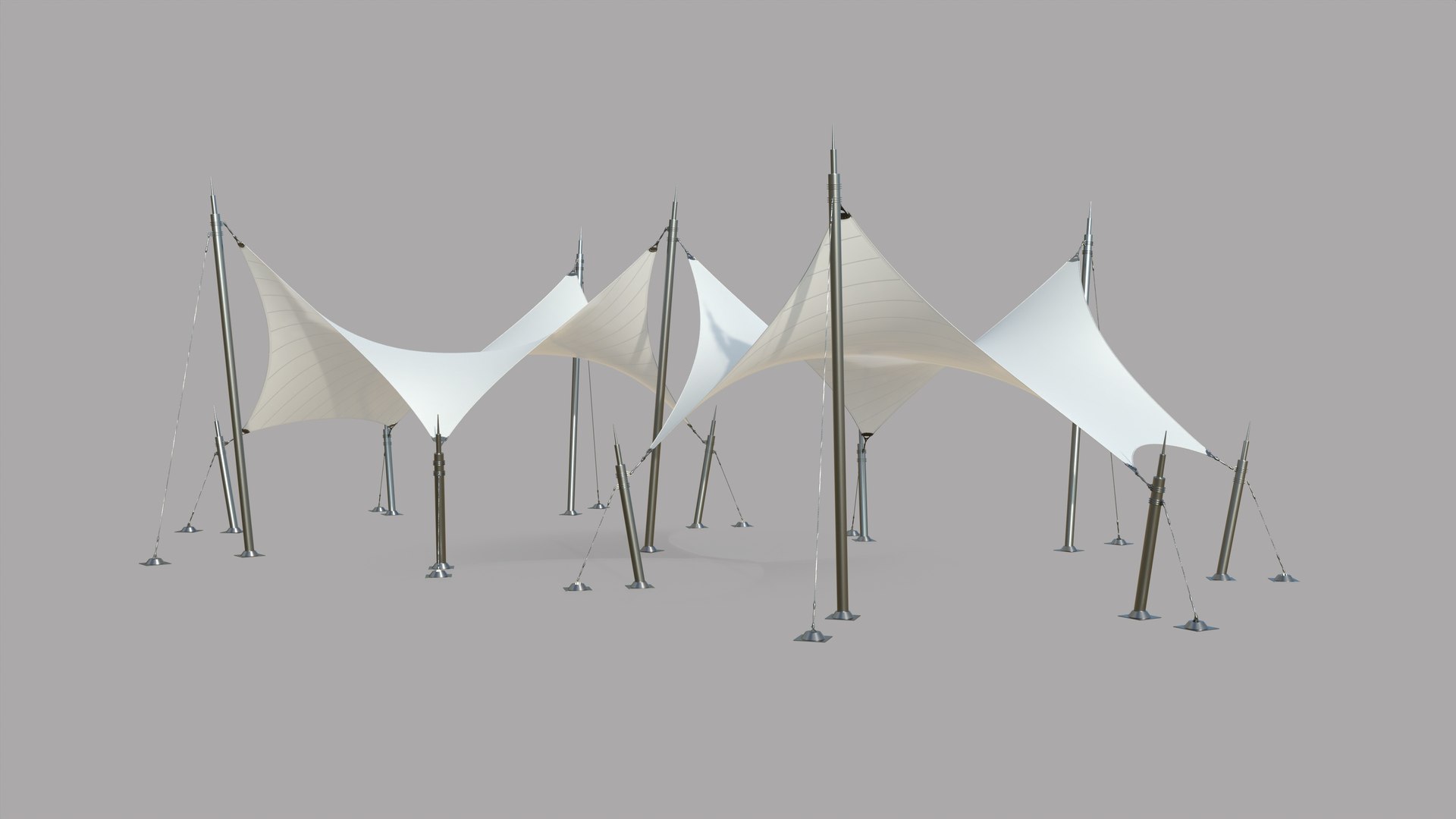 Tensile Structure Architecture 3D Model - TurboSquid 2262969