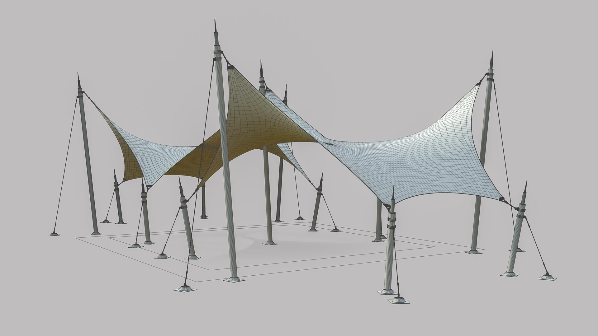 Tensile Structure Architecture 3D Model - TurboSquid 2262969