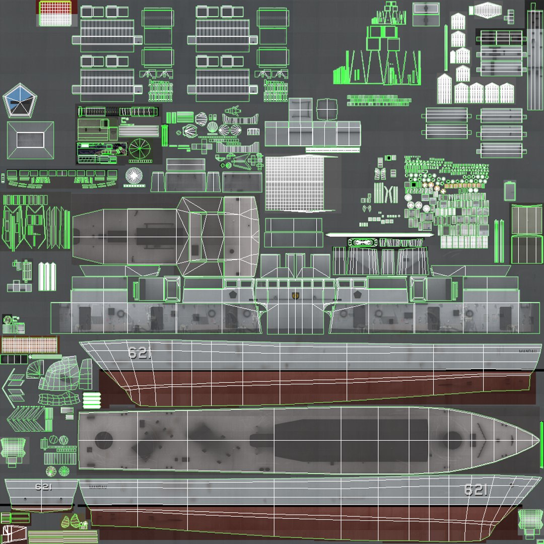 Mandau Class Gunboat 3d Model