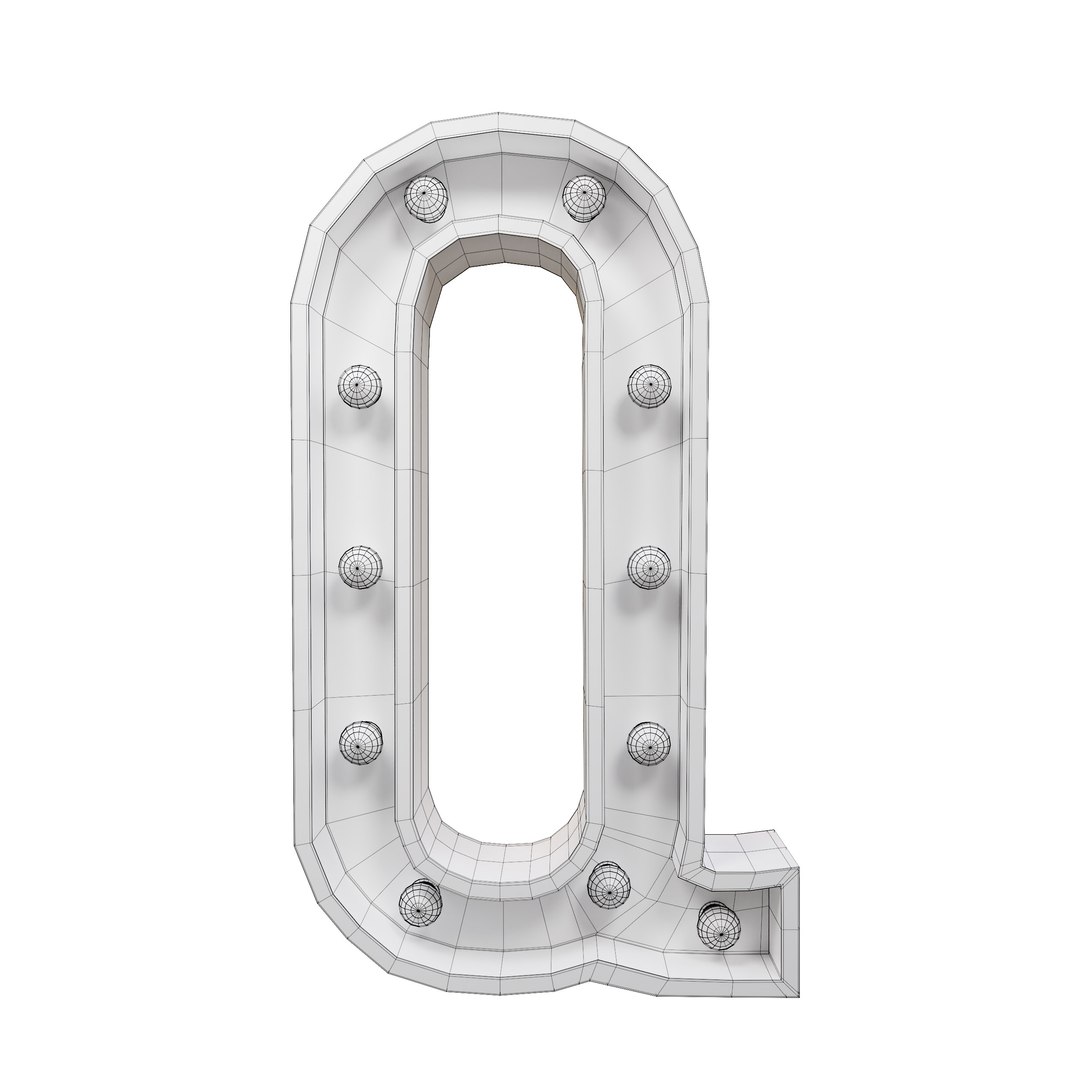 Marquee letter Q led glow sign 3D model - TurboSquid 1973873