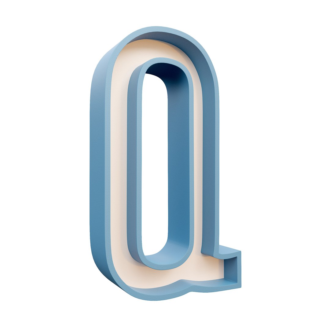 Marquee letter Q led glow sign 3D model - TurboSquid 1973873
