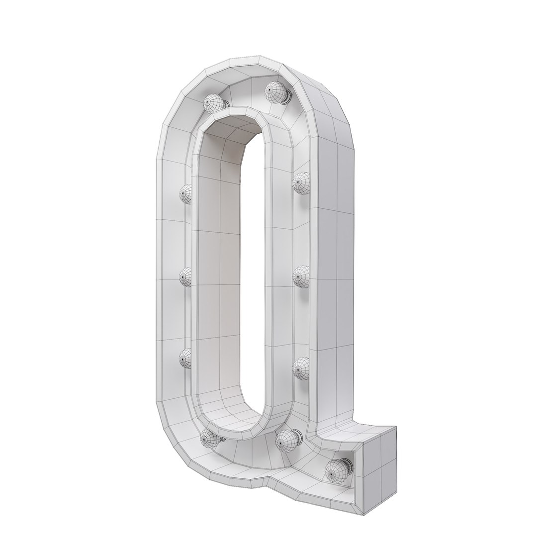 Marquee letter Q led glow sign 3D model - TurboSquid 1973873