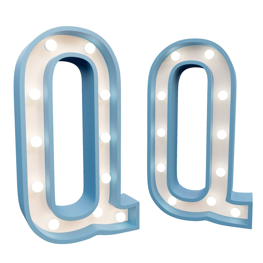 Marquee letter Q led glow sign 3D model - TurboSquid 1973873