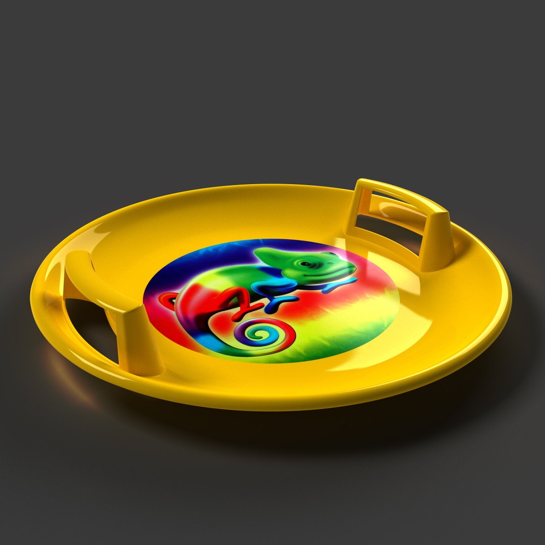 Plastic Steerable Sled Plate 3d Model