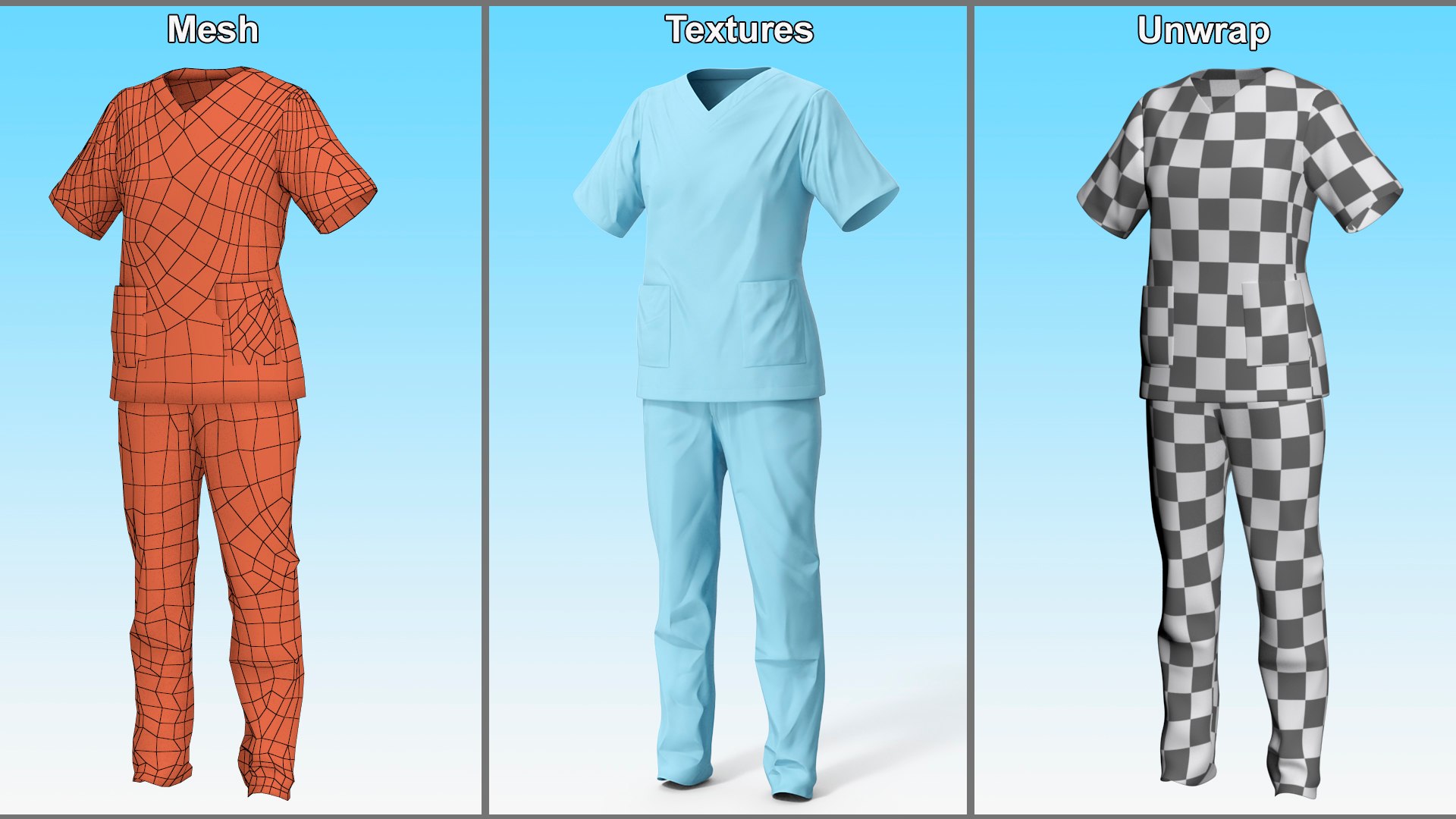 Medical Scrubs Uniform 3D Model - TurboSquid 2194877
