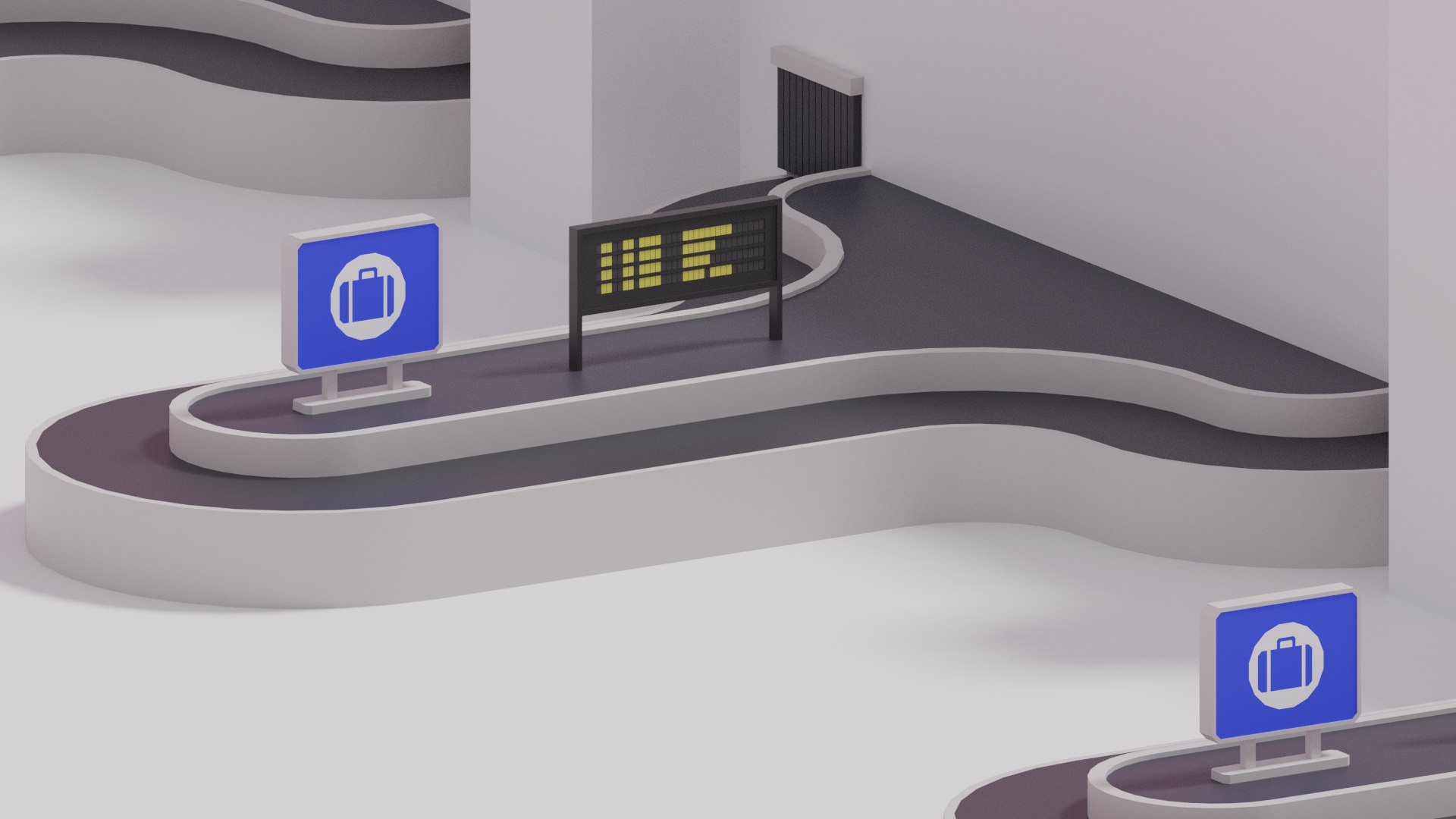 Airport Baggage Carousel Conveyor 3D - TurboSquid 2216182