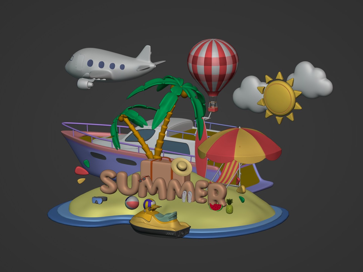 3D Summer Mega Pack - TurboSquid 1856768