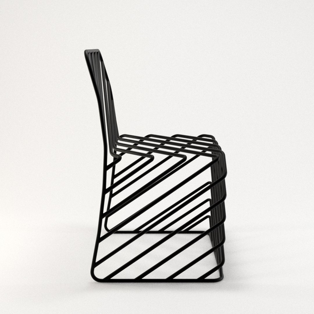 3D Black Lines Chair Model - TurboSquid 1643518