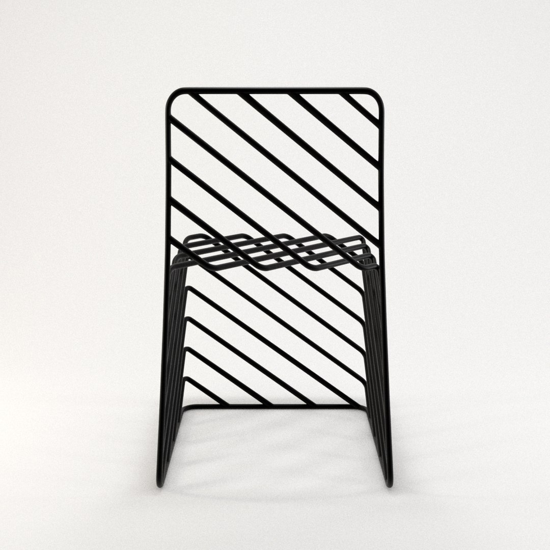 3D Black Lines Chair Model - TurboSquid 1643518