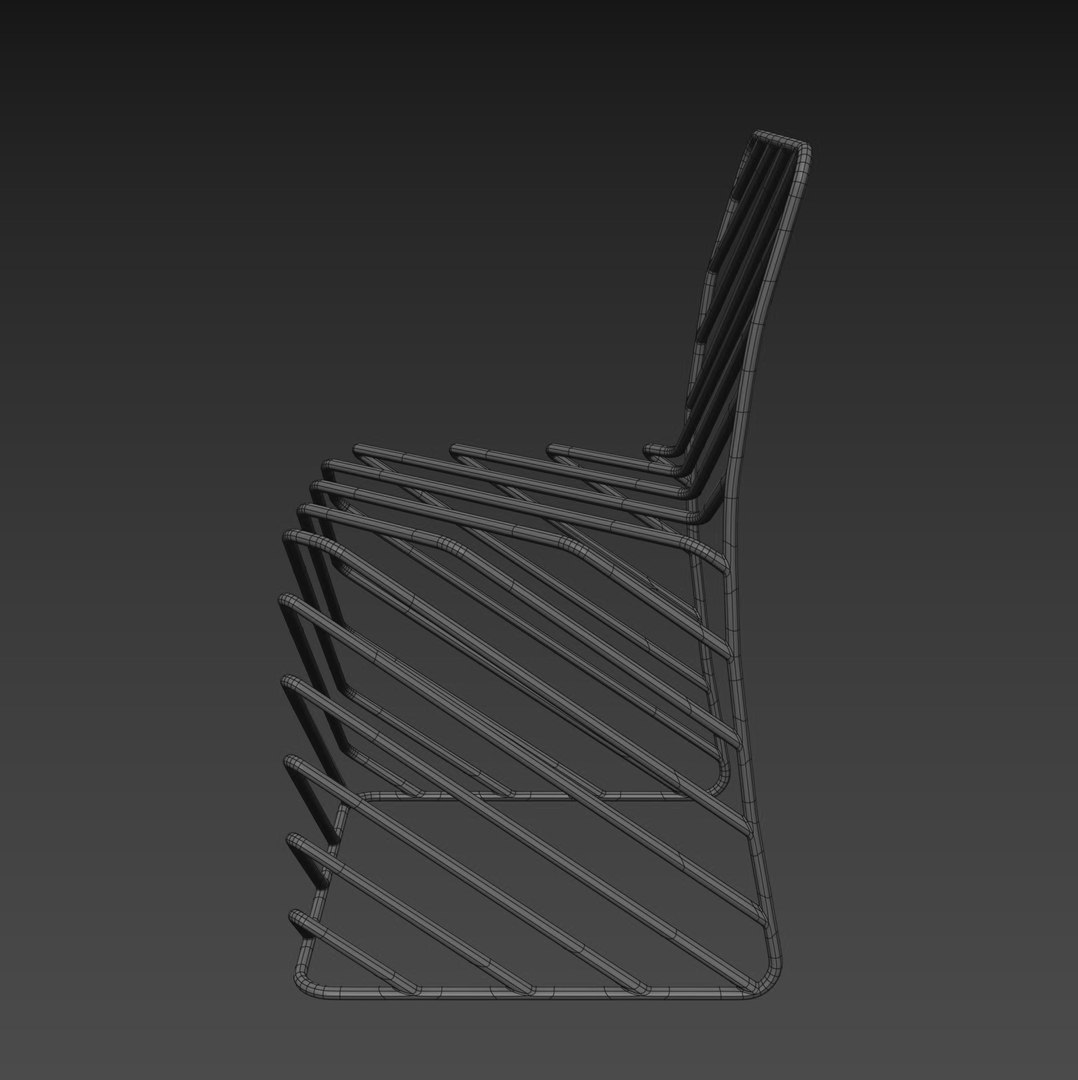 3D Black Lines Chair Model - TurboSquid 1643518