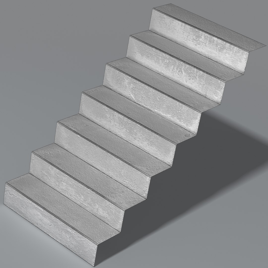 3d Model Rustic Concrete Steps