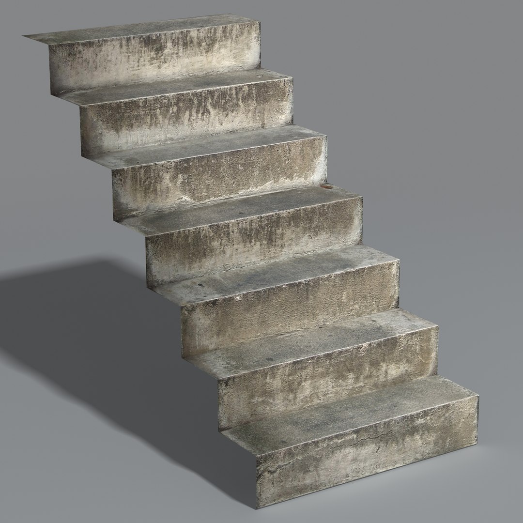 3d Model Rustic Concrete Steps