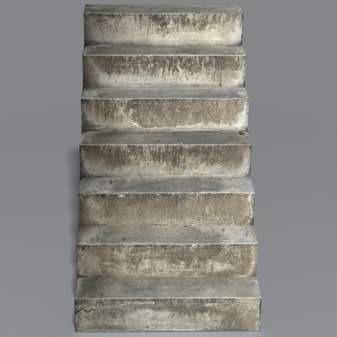 3d Model Rustic Concrete Steps