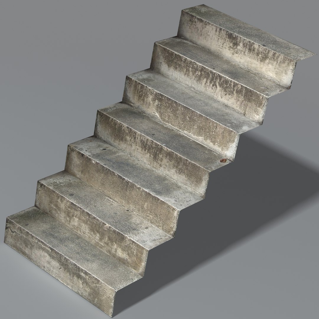 3d Model Rustic Concrete Steps