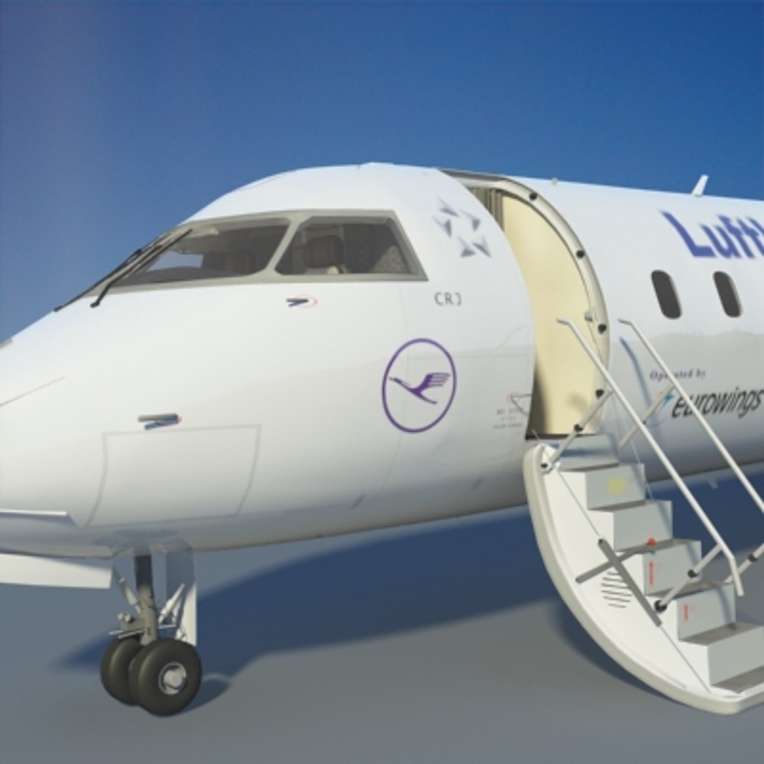 3d Crj 900 Lufthansa Interior Model