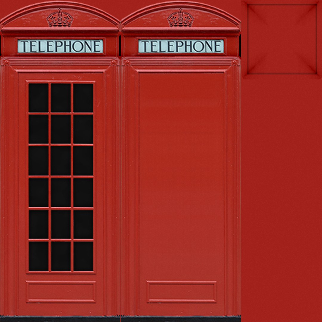 london phone booth 3d obj