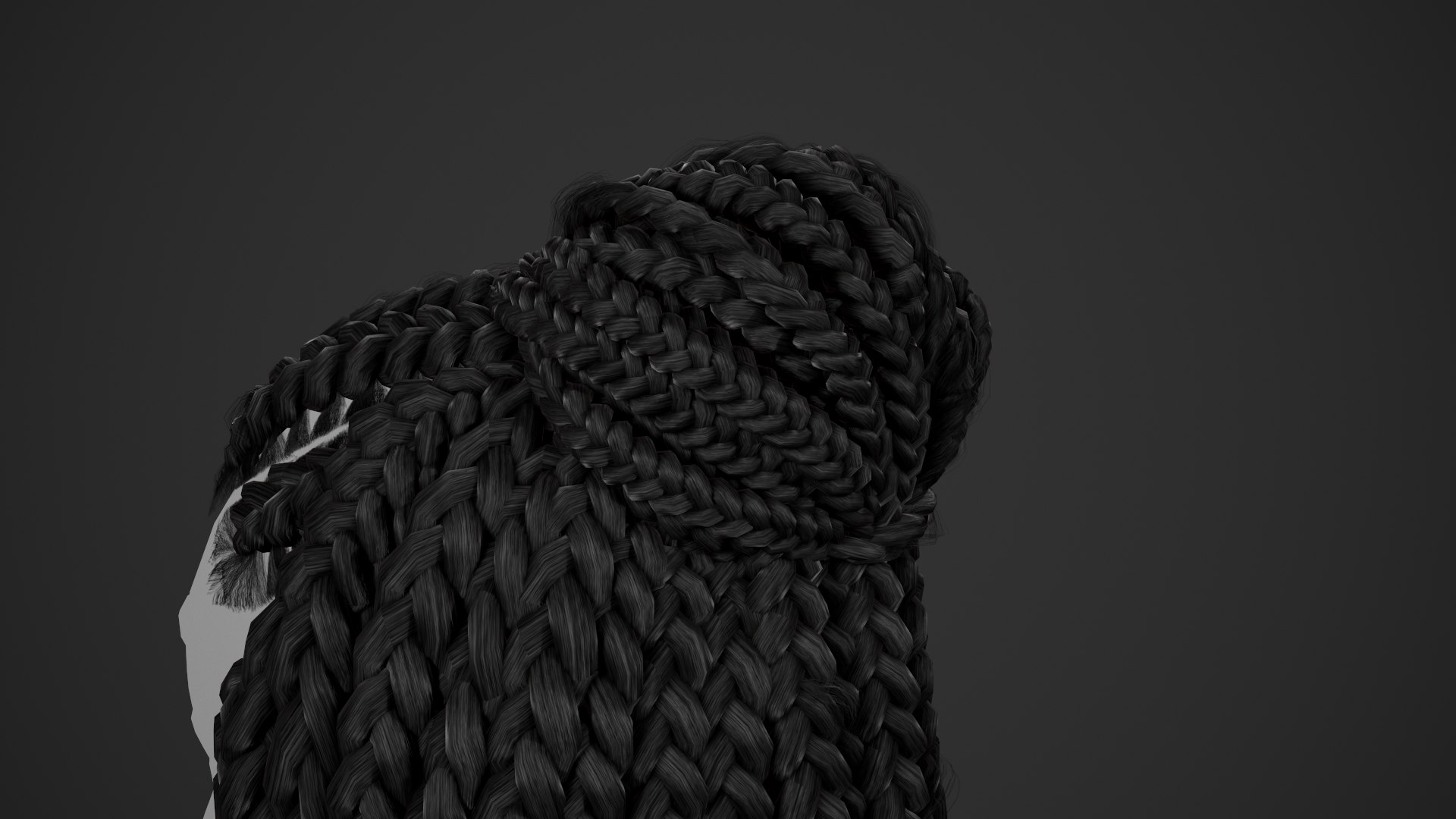 Female Hair Cards Style 7 - Braids And Knot Model - TurboSquid 1983466