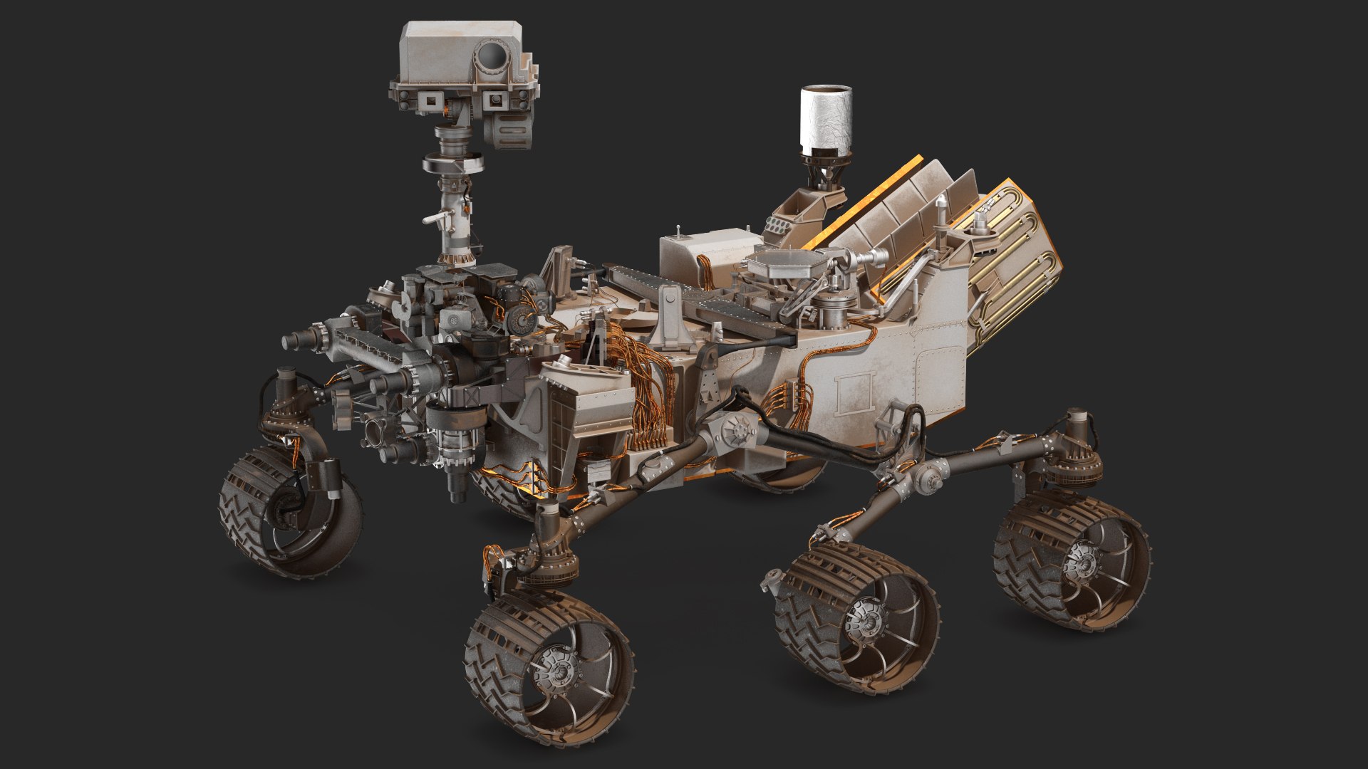 Curiosity mars rover dusty 3D model - TurboSquid 1511489