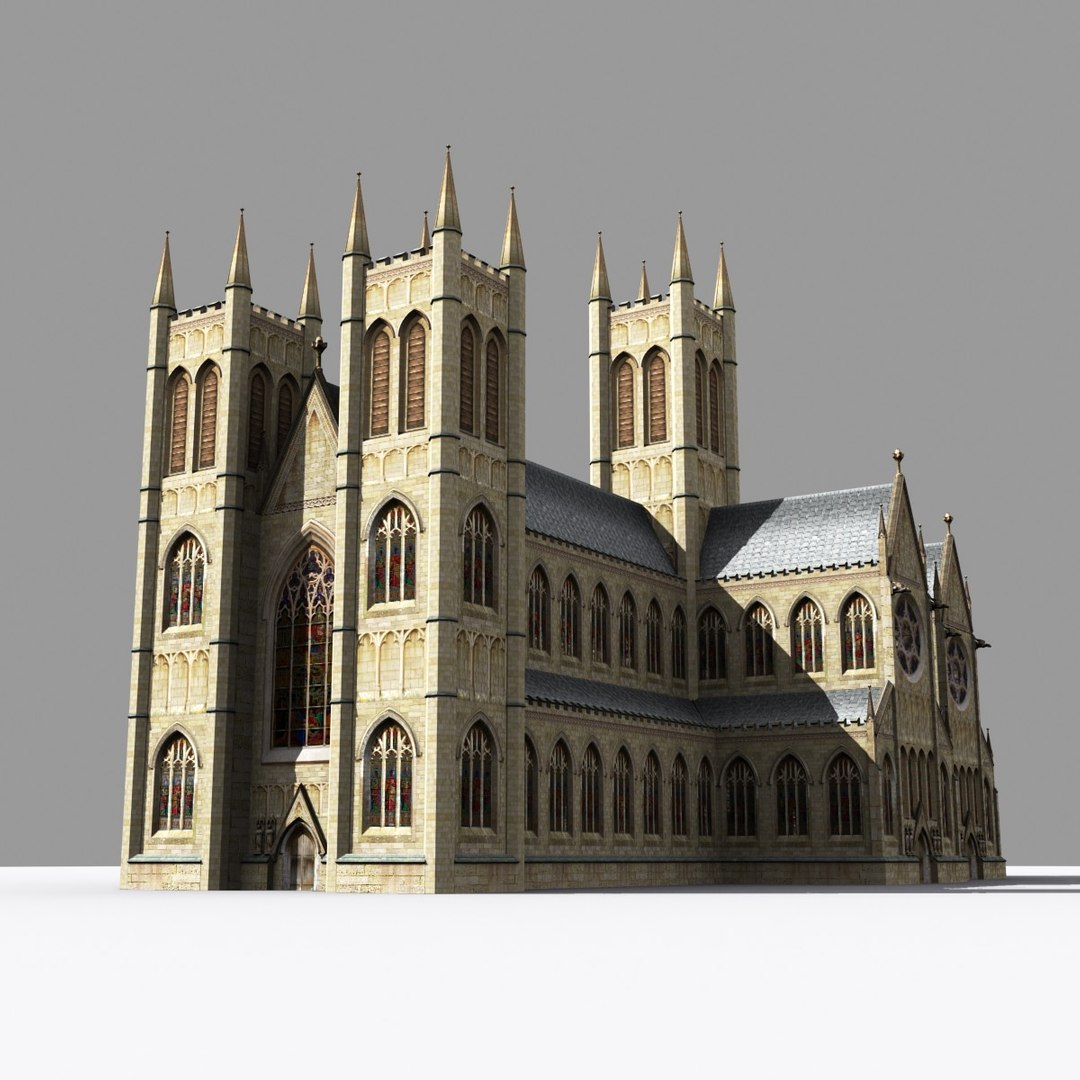 medieval church gothic cathedrals 3d model