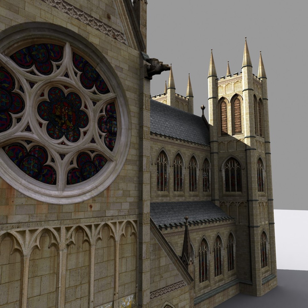medieval church gothic cathedrals 3d model
