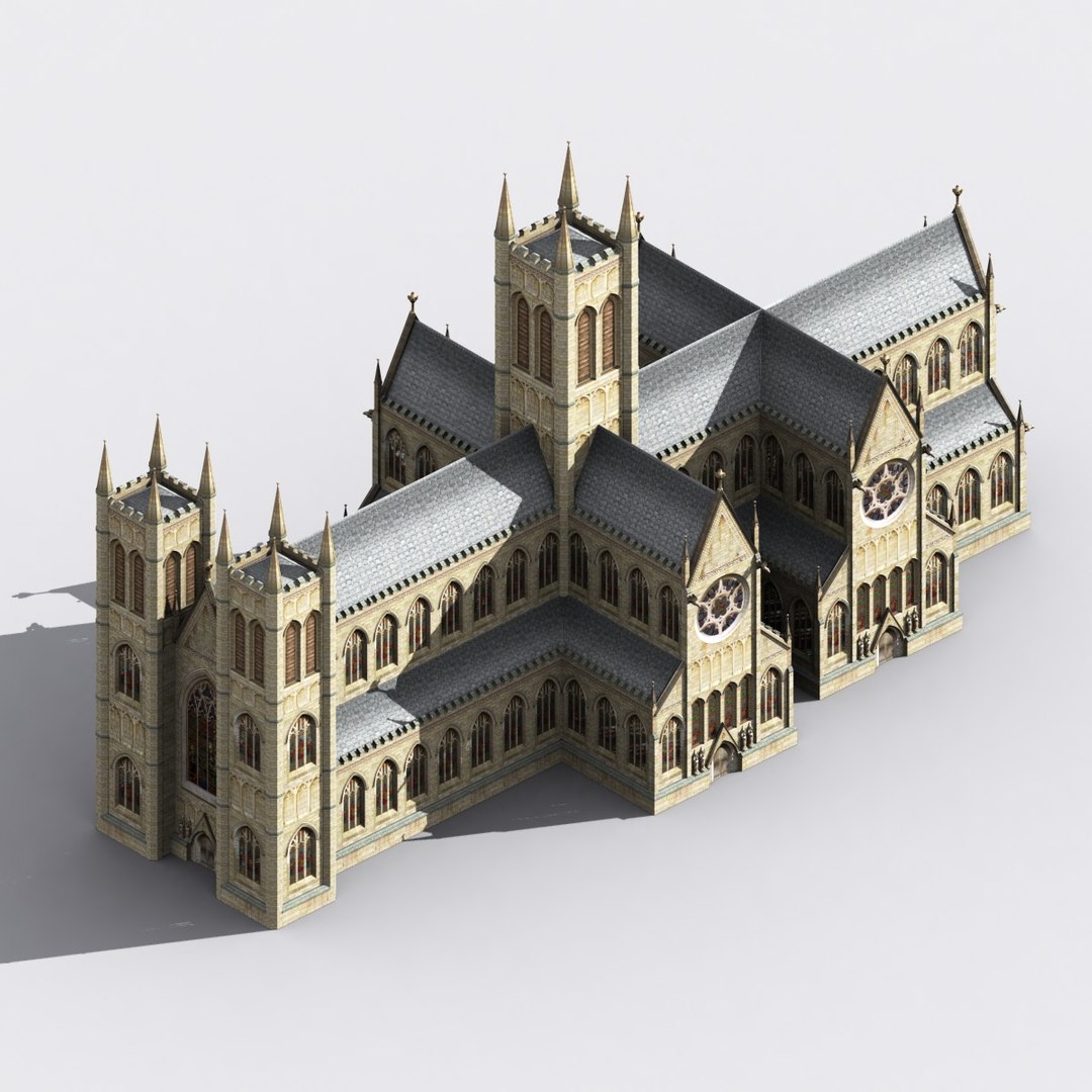 medieval church gothic cathedrals 3d model