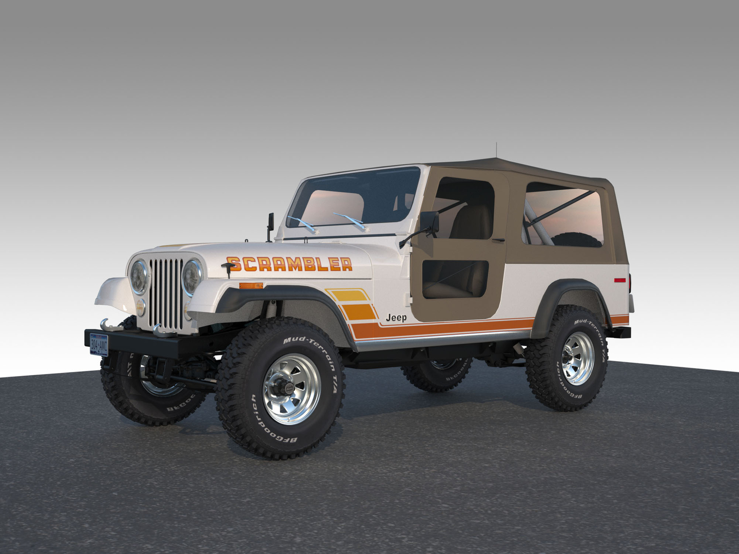 3d model jeep cj 8 scrambler