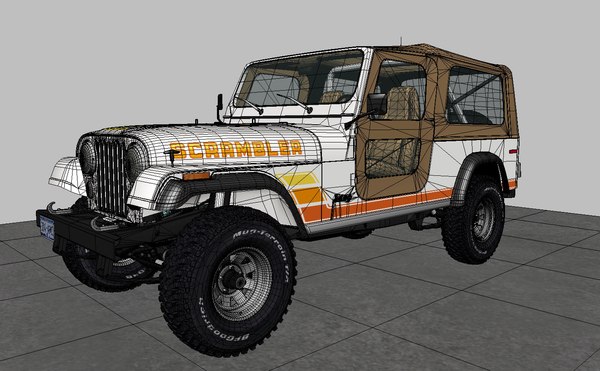 3d model jeep cj 8 scrambler