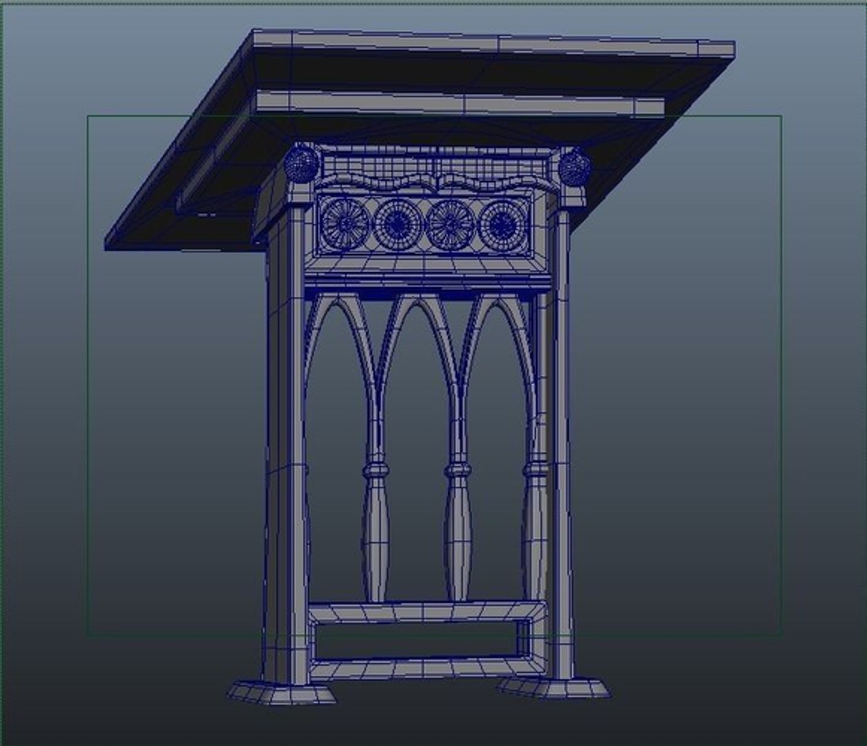 3d Vintage Table Model