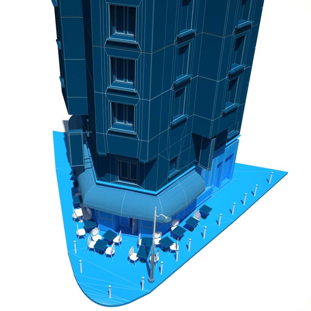 3d Model Of Le Carillon Cafe Attacked