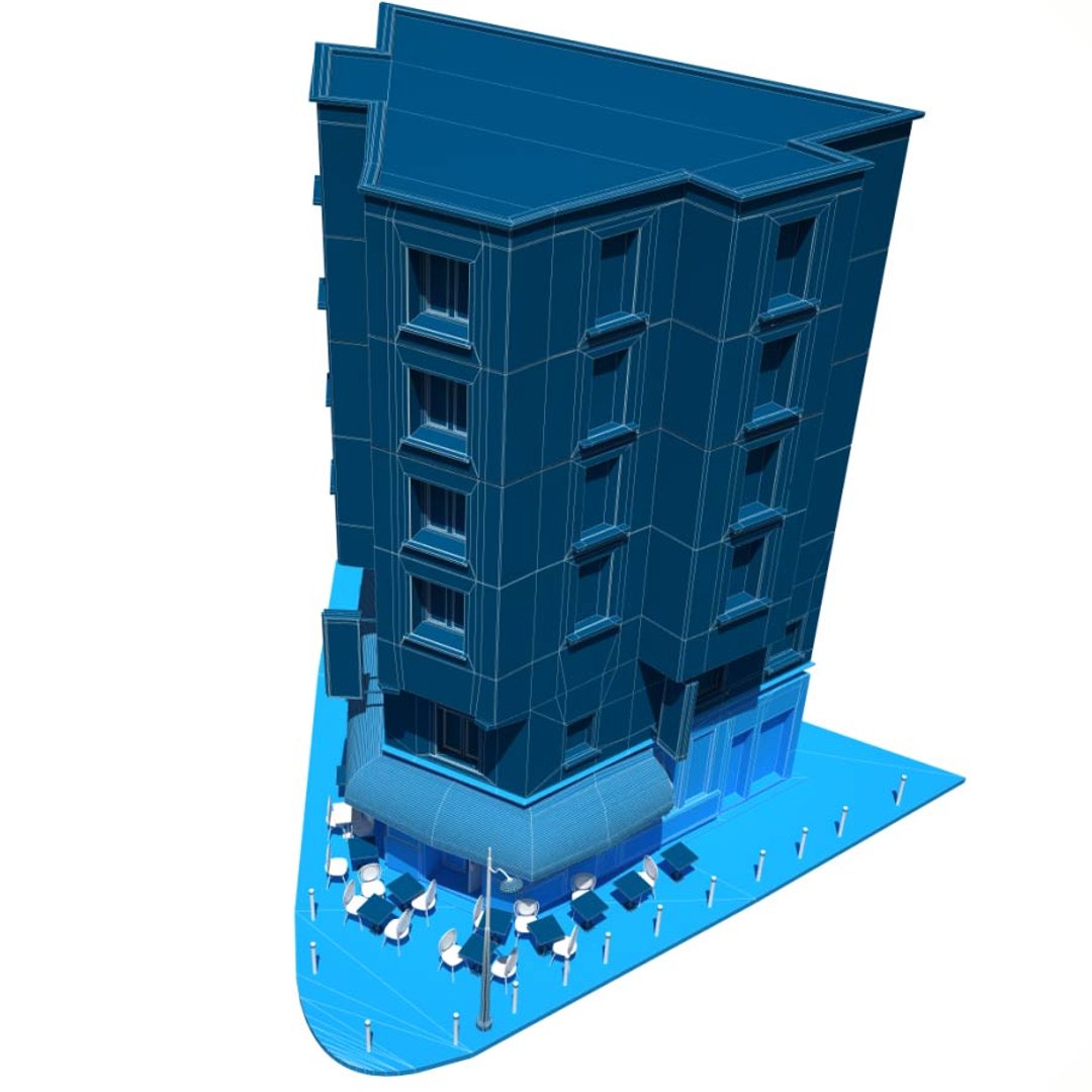 3d Model Of Le Carillon Cafe Attacked