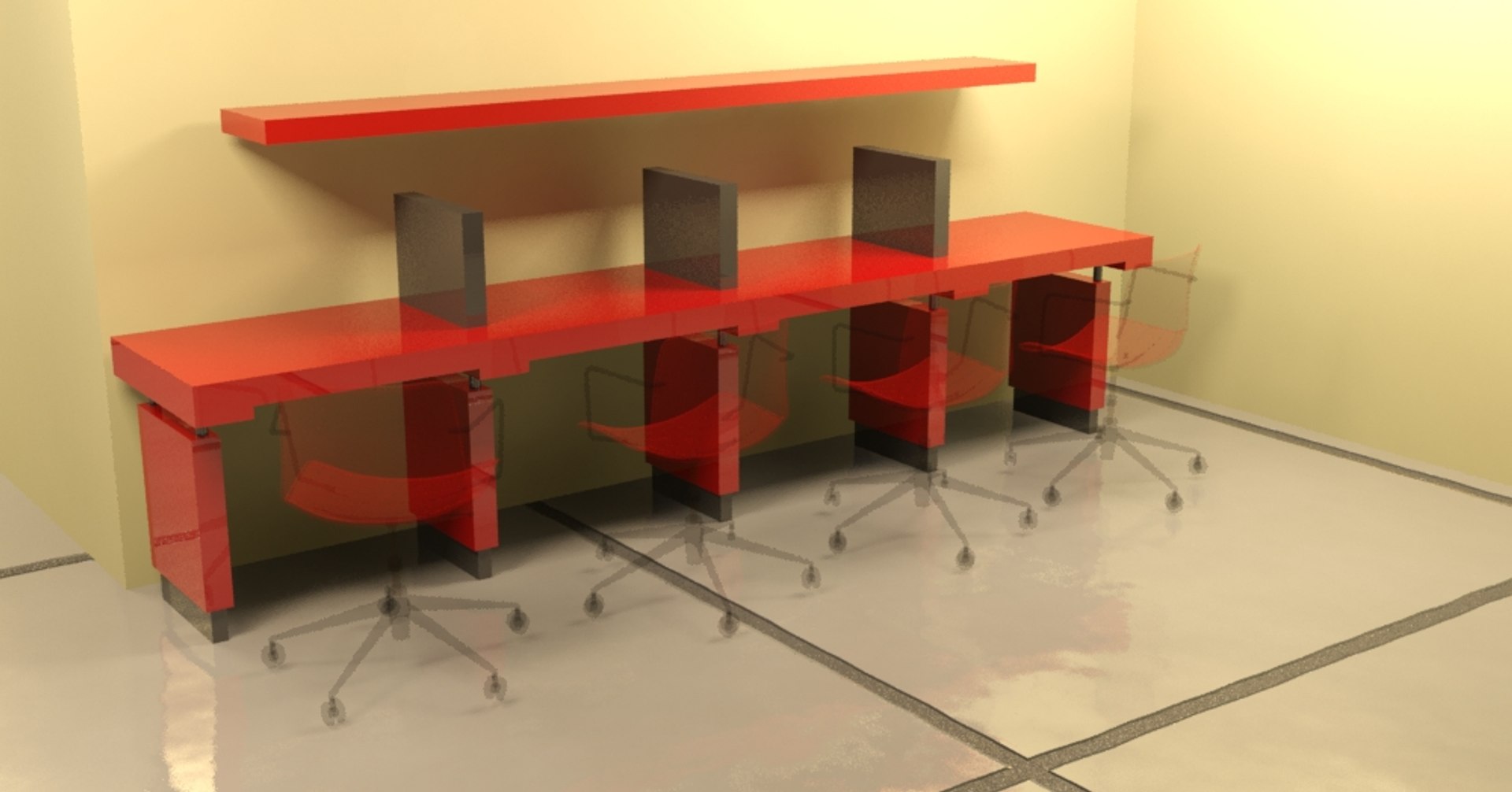 3d modern workstation