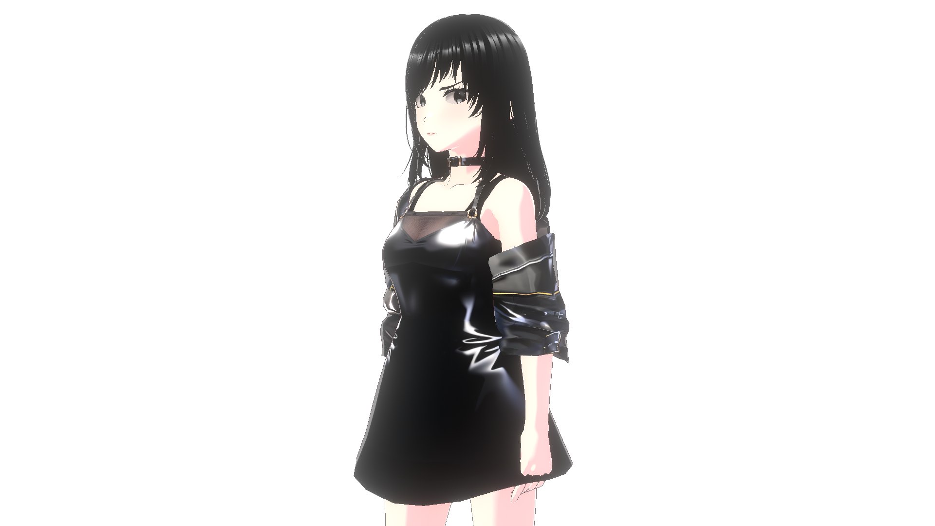 3D Model Black Haired Baddie Anime Girl Rigged 3D Model - TurboSquid ...