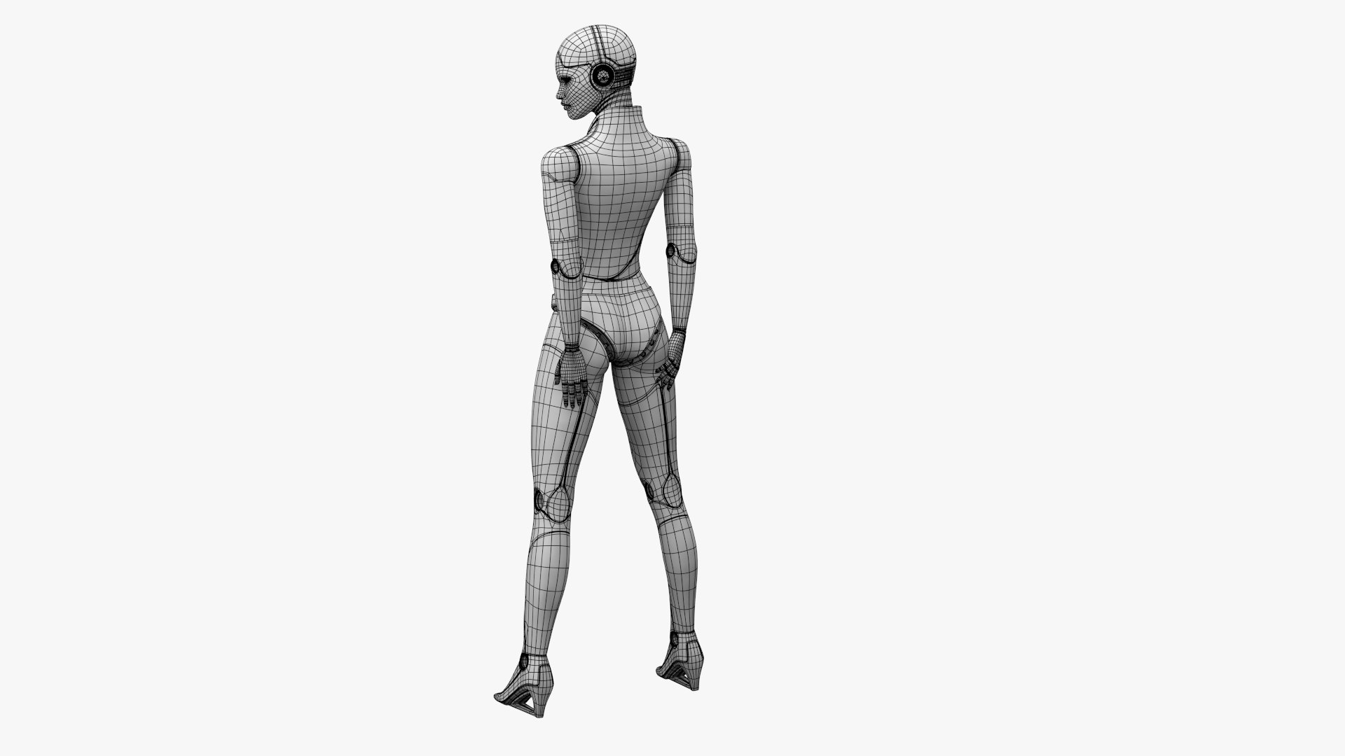 Female Robot 3d Lwo