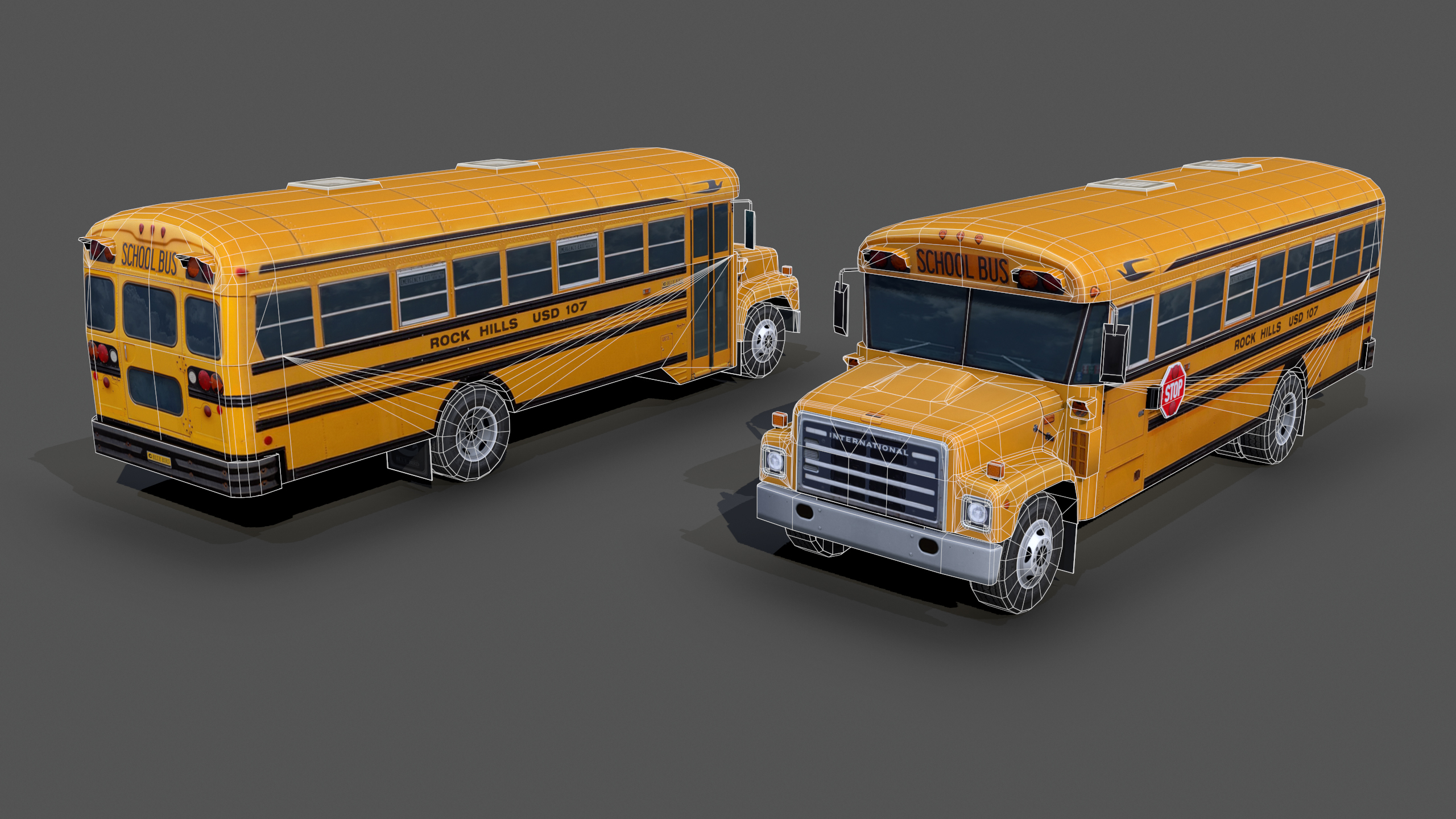 modelo 3d International S1700 1988 School Bus - TurboSquid 2063086