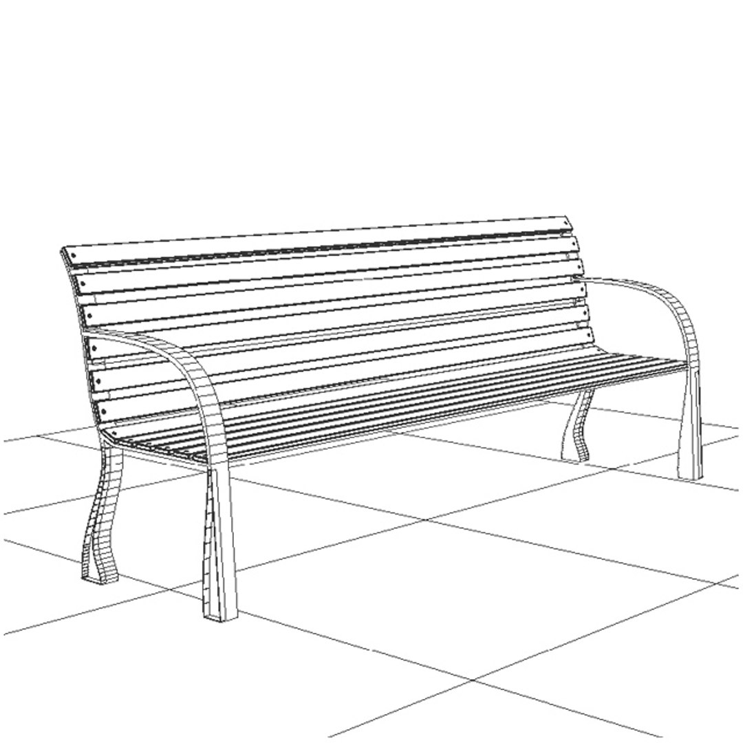 3d Park Bench
