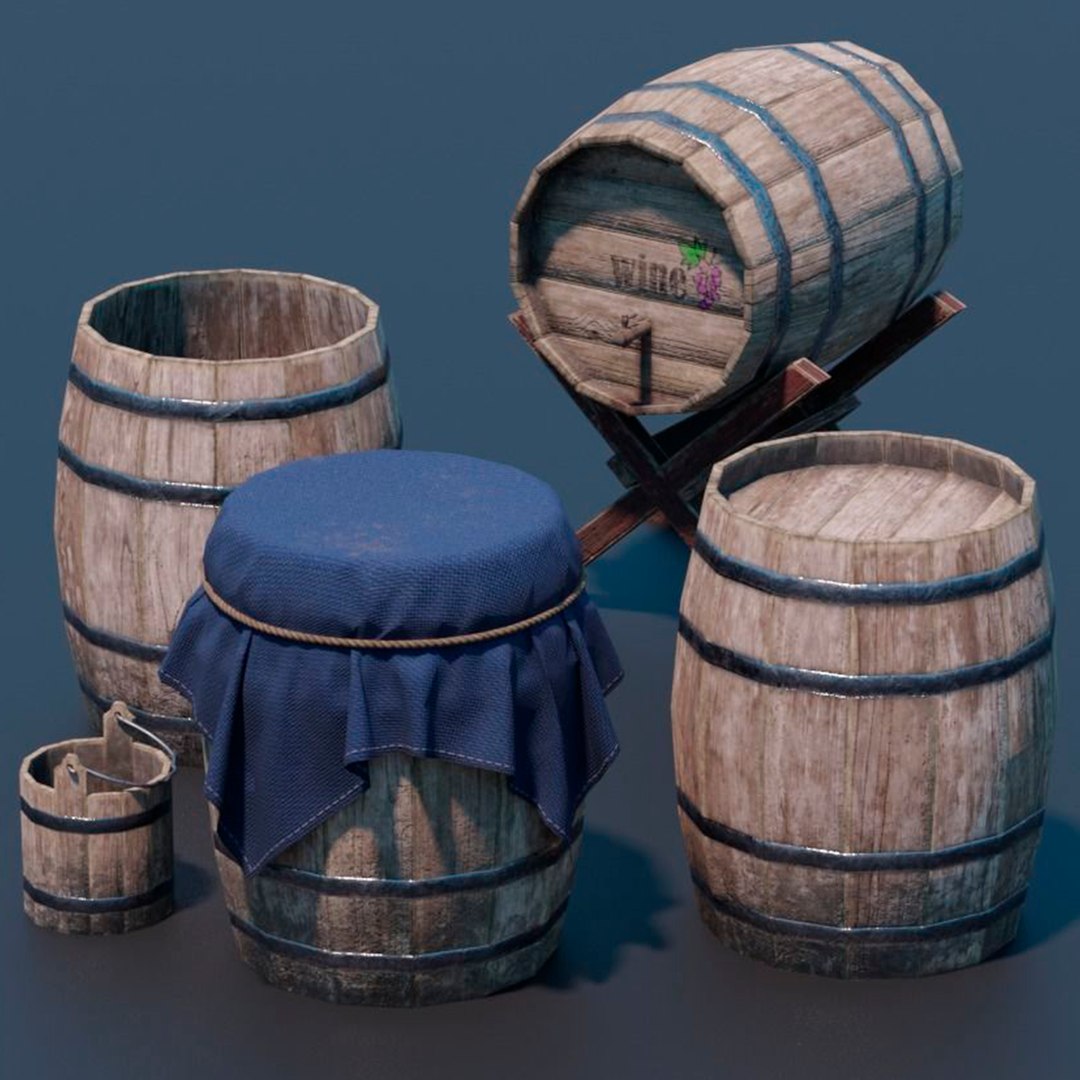 Medieval Barrels 3D model - TurboSquid 1748700