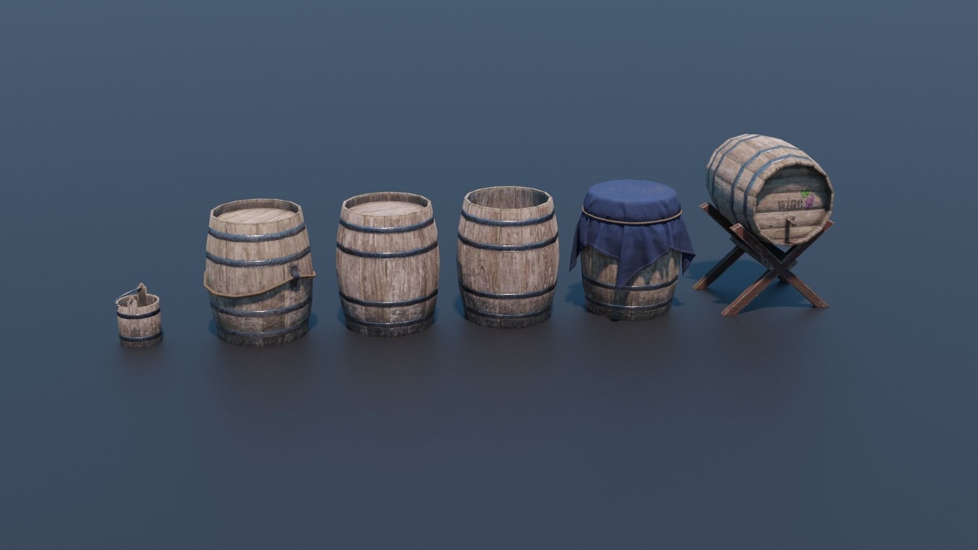 Medieval Barrels 3D model - TurboSquid 1748700