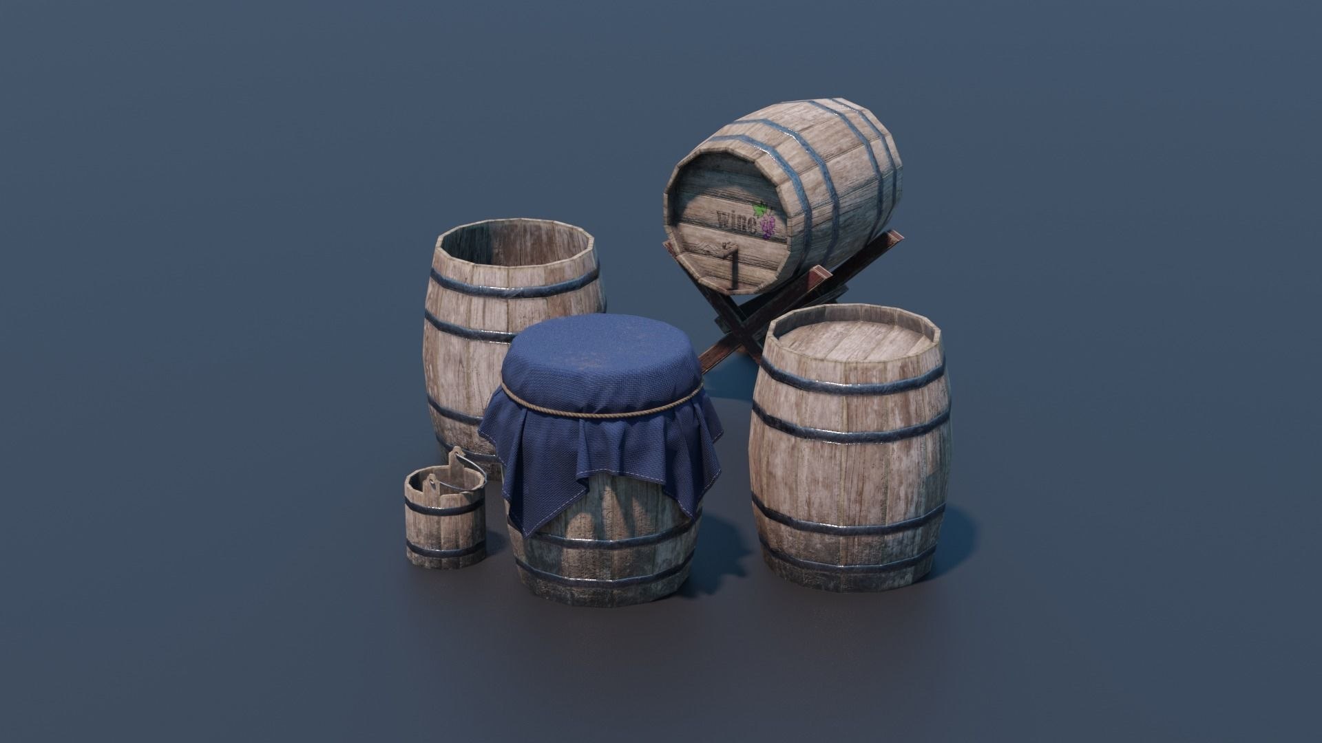 Medieval Barrels 3D model - TurboSquid 1748700