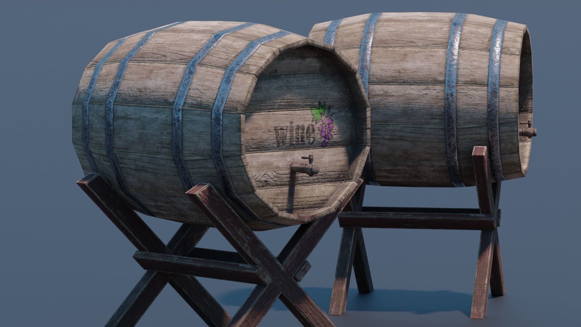 Medieval Barrels 3D model - TurboSquid 1748700