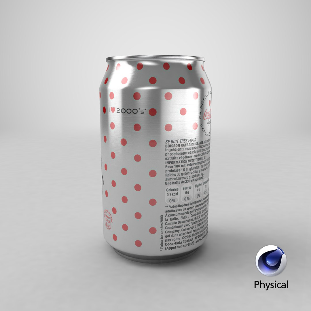 Beverage Can 330 Ml Coca Cola Light 3D Model - TurboSquid 1966403