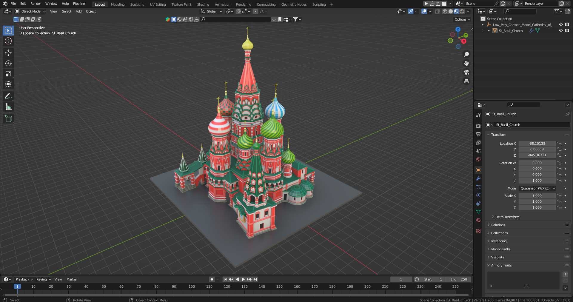 Low Poly Cartoon Model Cathedral Of St Basil 3D Model - TurboSquid 2383065