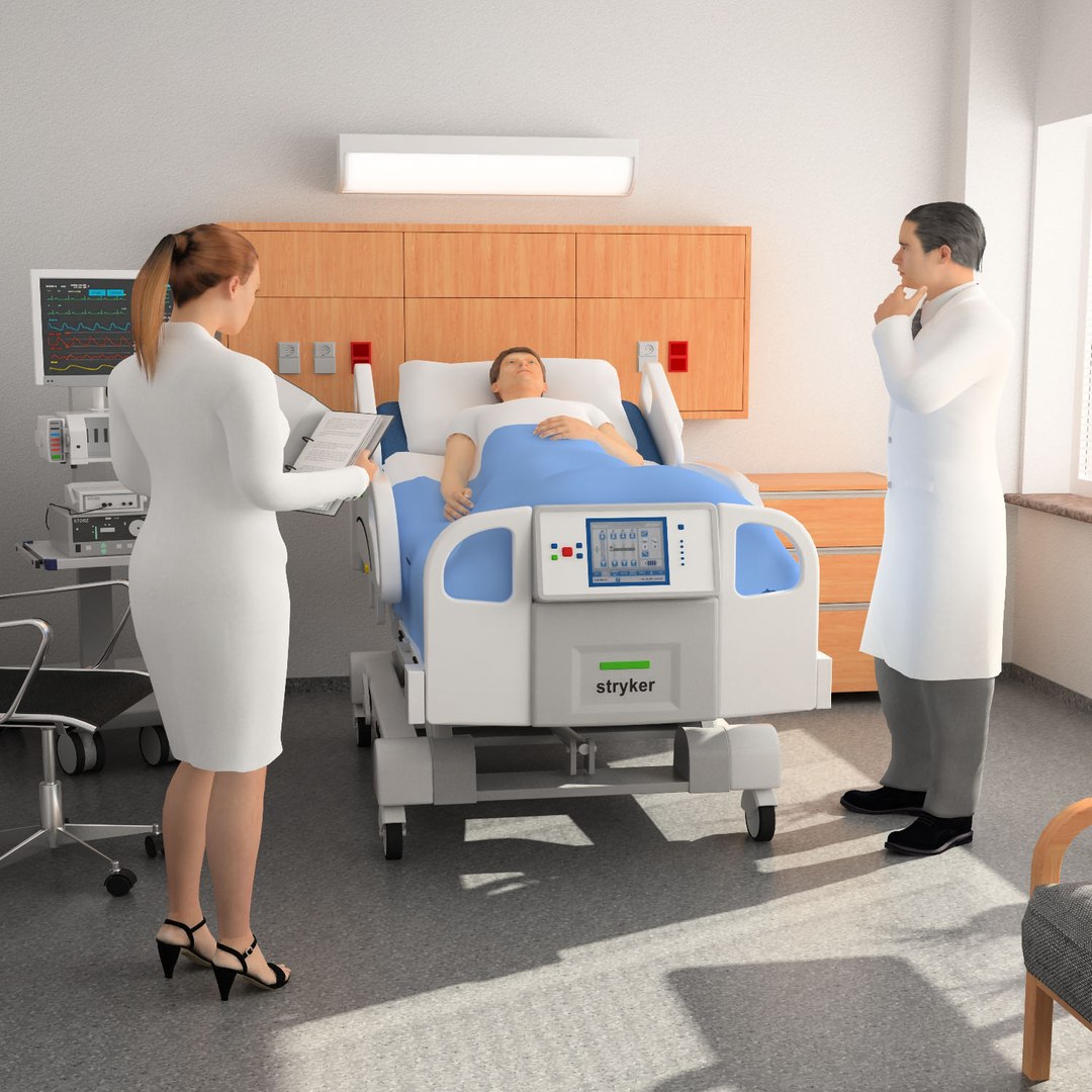 3D Model Hospital Room Scene - TurboSquid 1333938