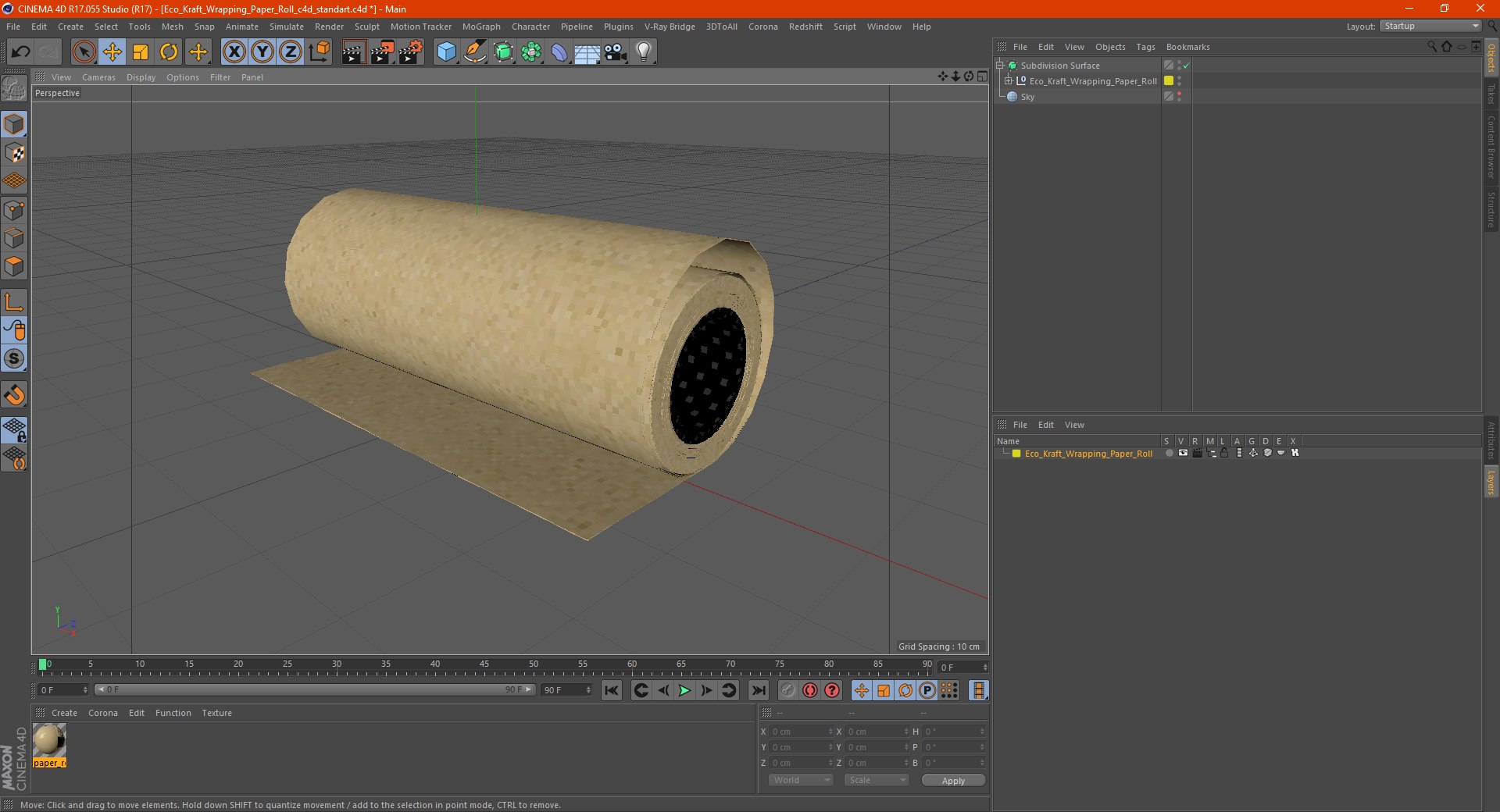 3D model Eco Kraft Wrapping Paper Roll - TurboSquid 1863159