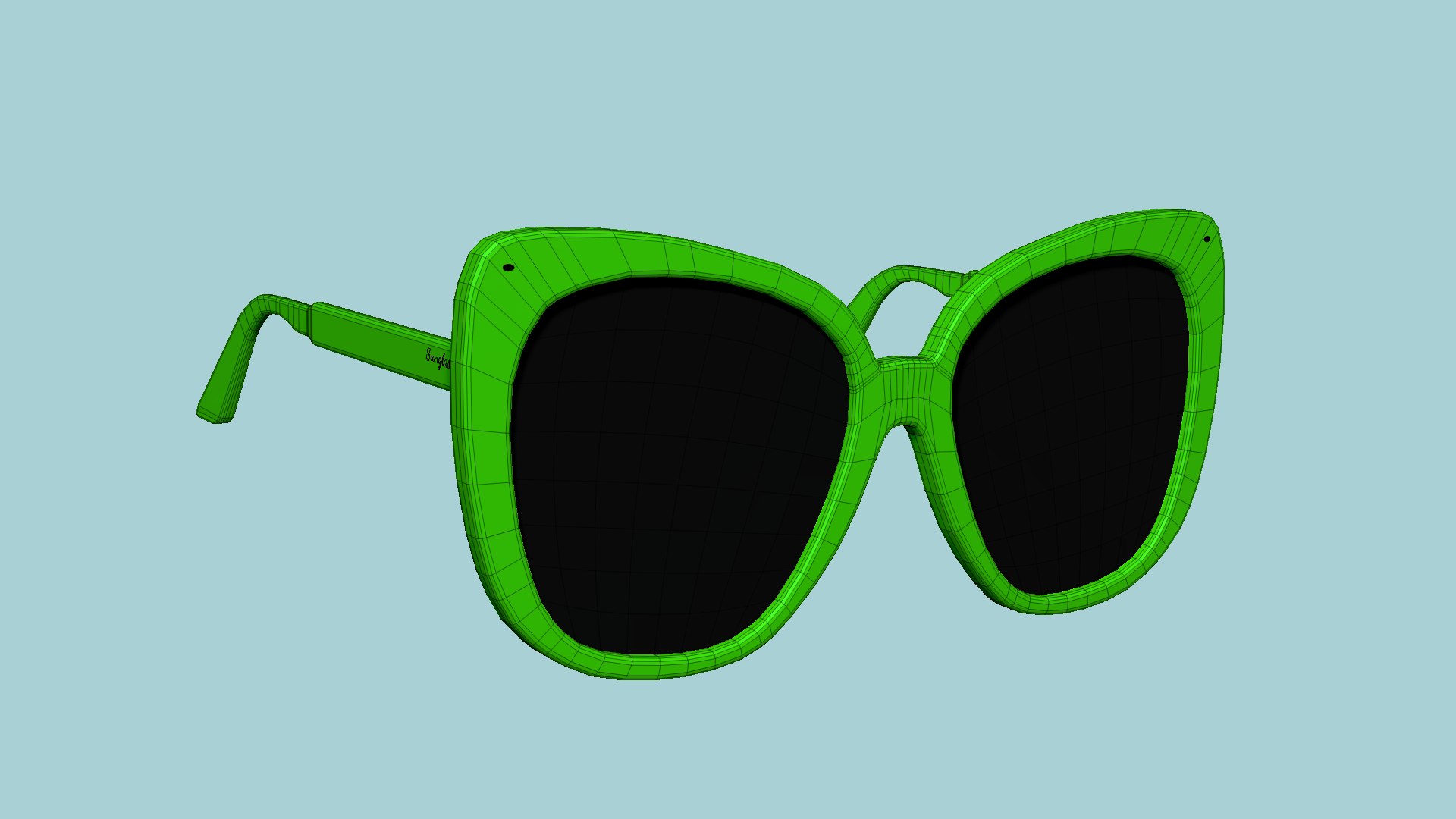 Sunglass J09 Light Green - Character Design Fashion 3D Model ...