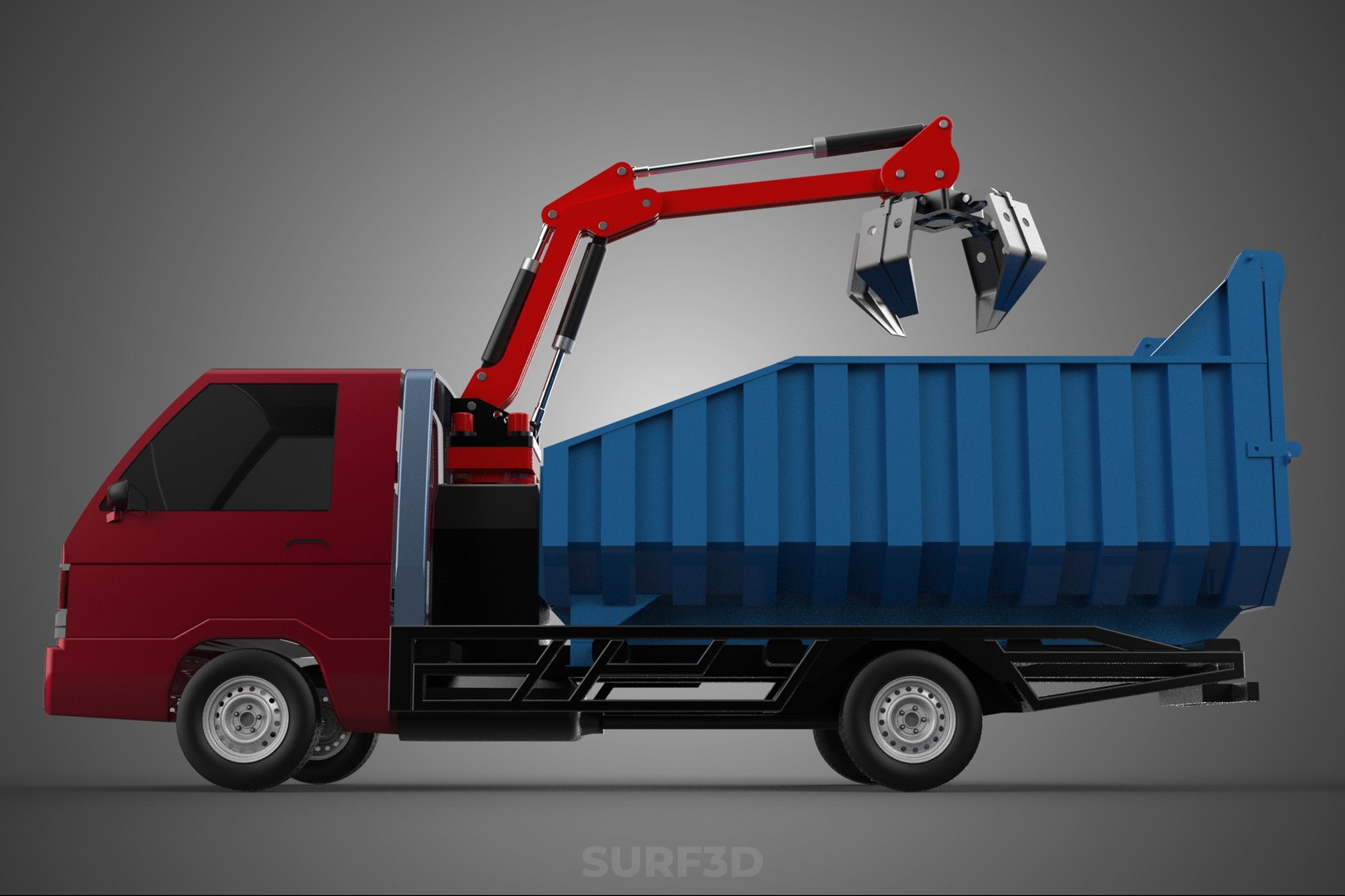 3D FFB FRESH FRUIT BUNCH PALM OIL GRABBER CRANE GRAPPLE CLAW TRUCK ...